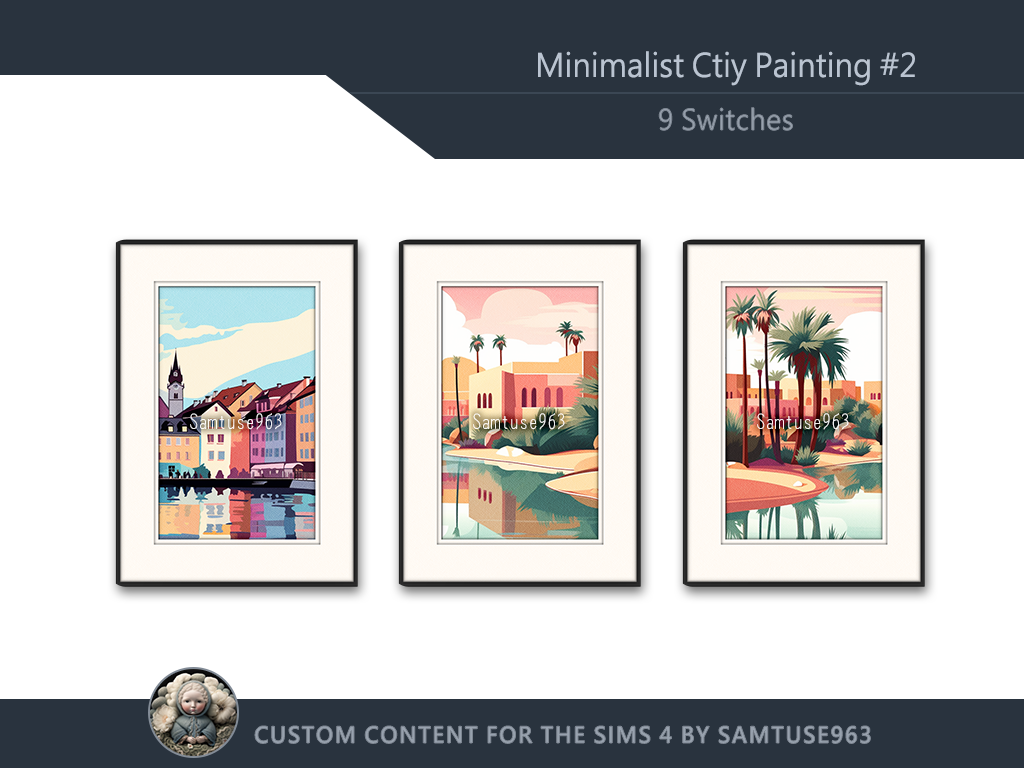 Minimalist City Painting #2 Sellable Extra A Samtuse963 - The Sims 4 Build / Buy - CurseForge