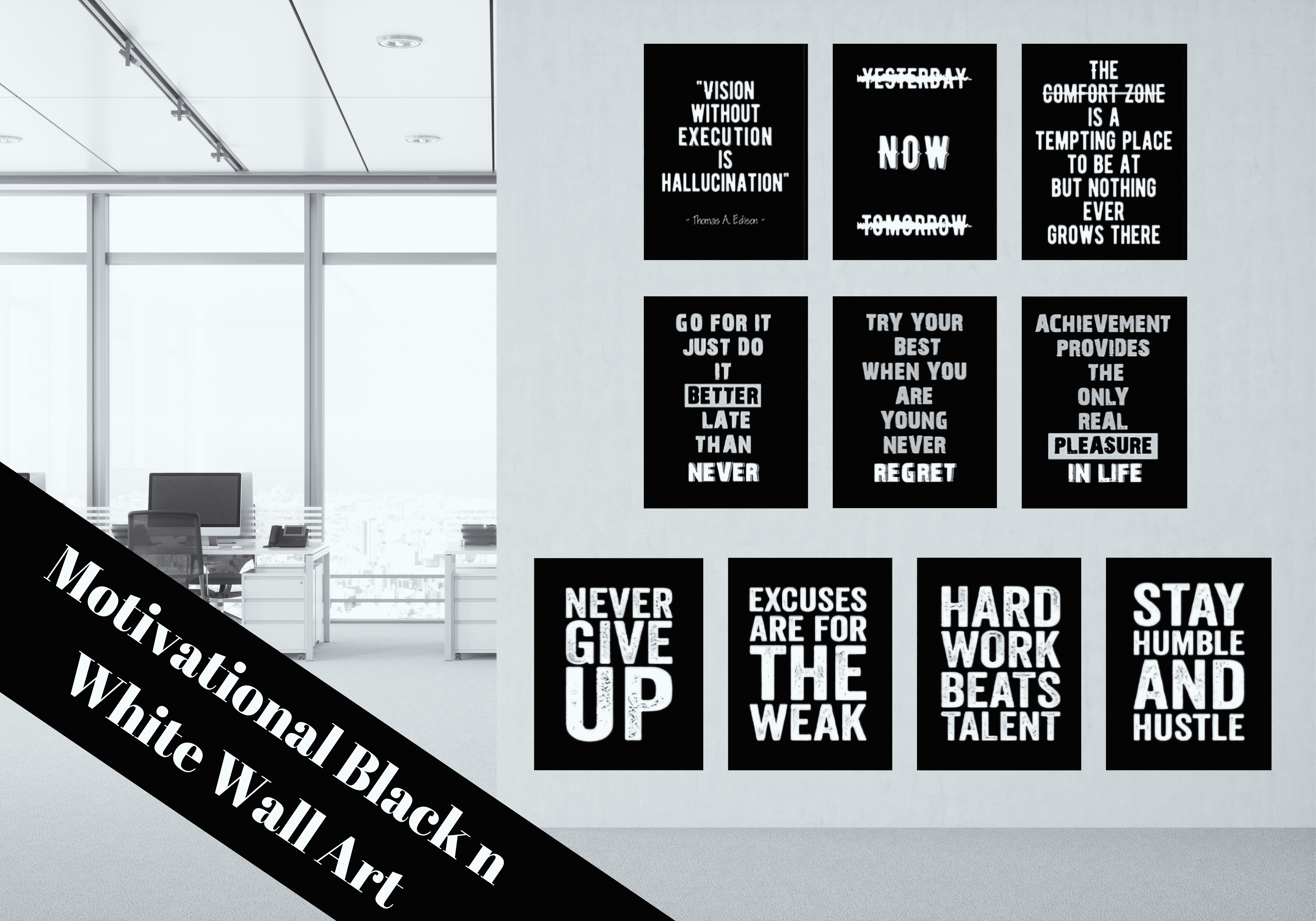 Motivational black and white Wall Art - The Sims 4 Build / Buy - CurseForge