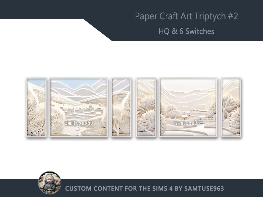 HQ Paper Craft Art Triptych #2 Sellable Extra E Samtuse963 - The Sims 4 Build / Buy - CurseForge