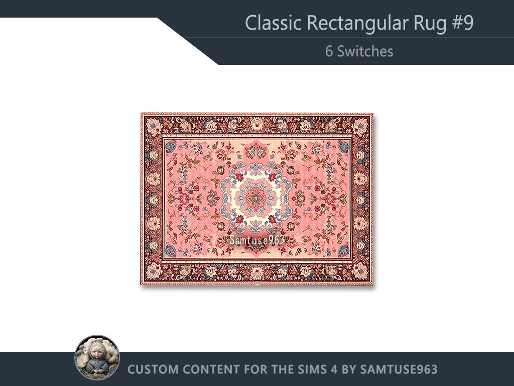 HQ Classic Rectangular Rug #9 Samtuse963 - The Sims 4 Build / Buy ...