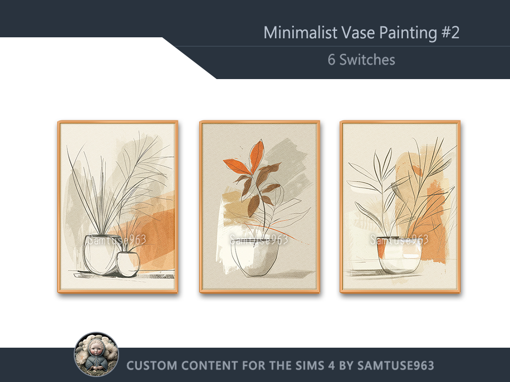 Minimalist Vase Painting #2 Sellable Extra A Samtuse963 - The Sims 4 Build / Buy - CurseForge