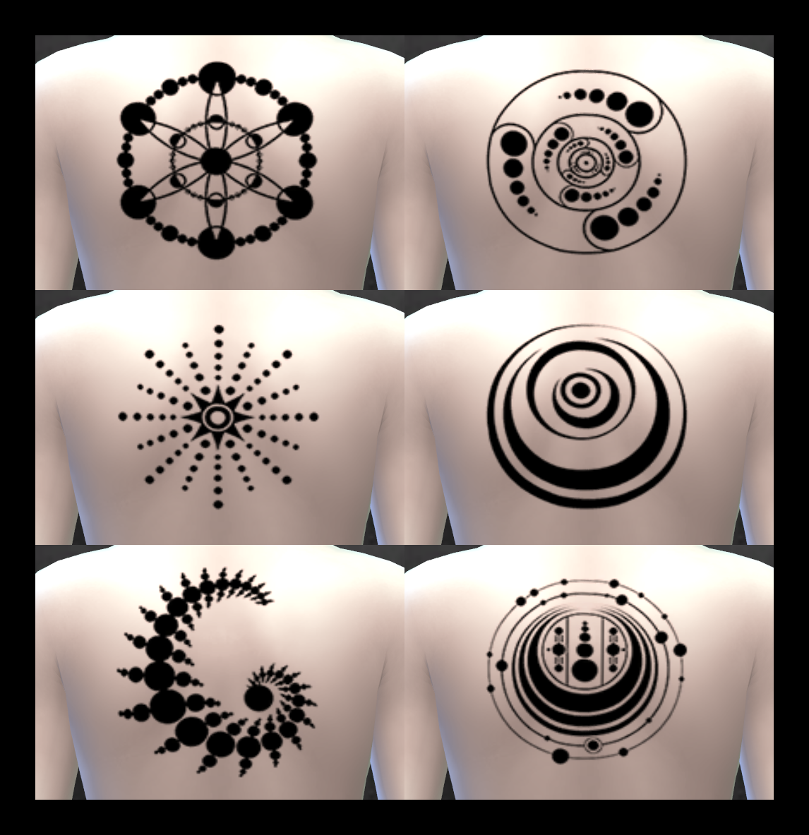 Aliens - Crop Circle Upper Back Tattoos - Gallery - The Sims 4 Create a ...