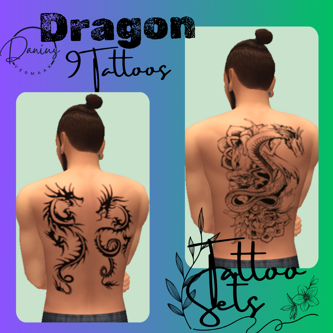 Dragon tattoo set 9 tattoos - Basegame compatible - Screenshots - The ...