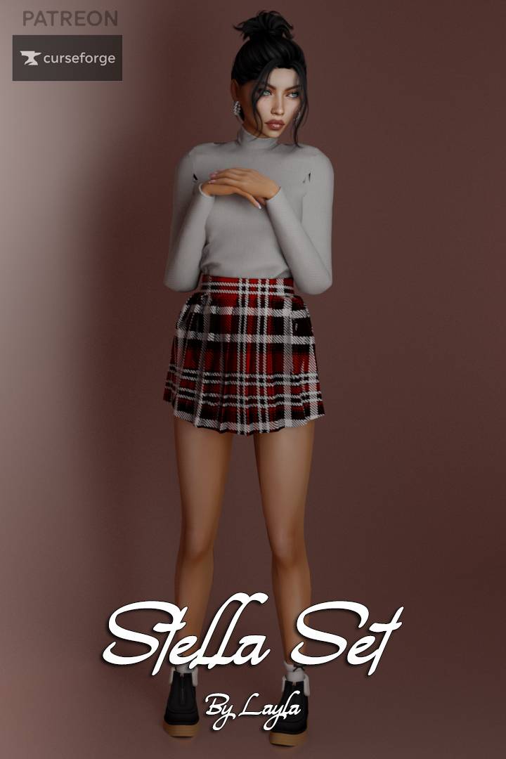 Layla - Stella Set (Longsleeve Top+Skirt) - Gallery - The Sims 4 Create ...