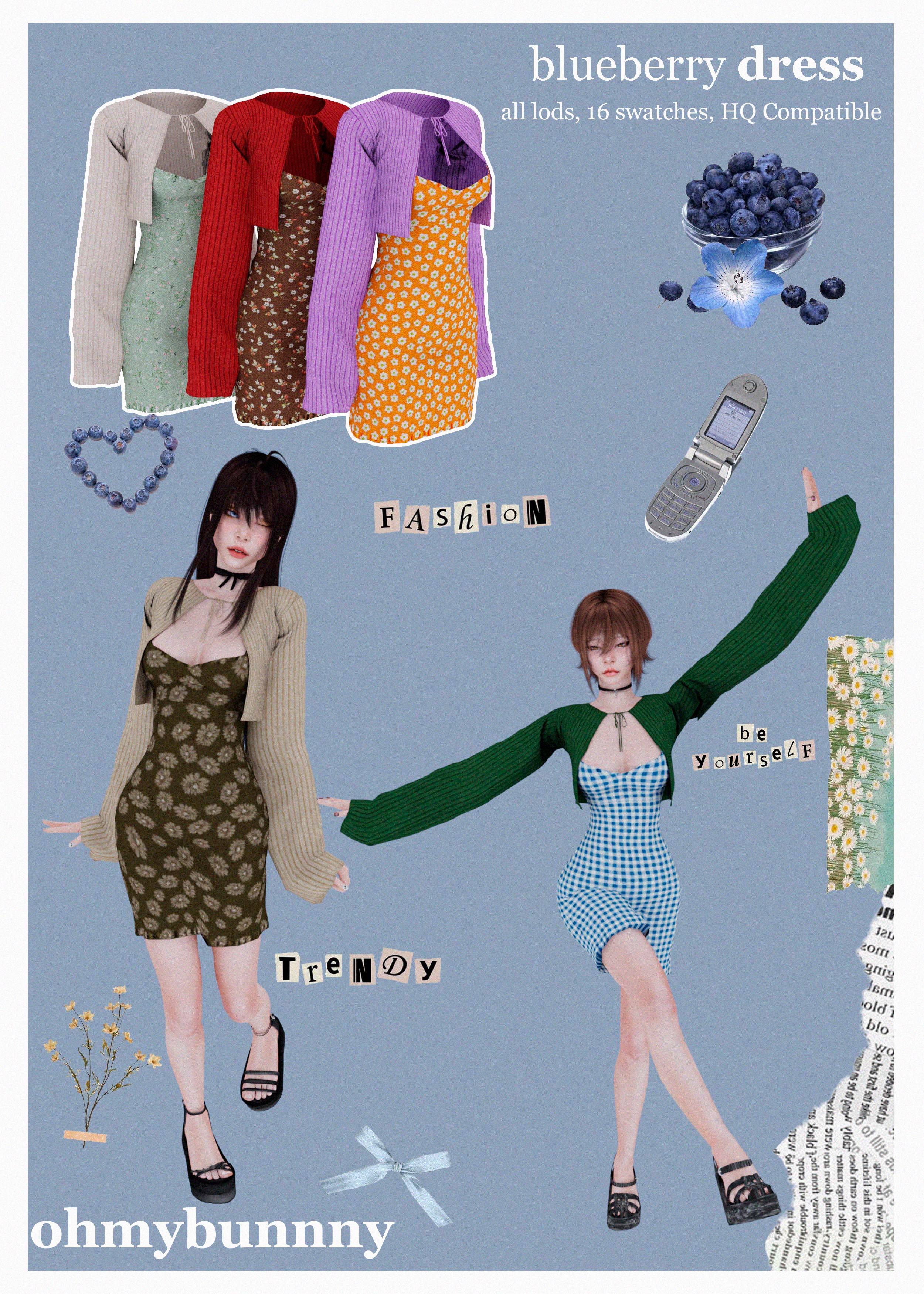 [omb] blueberry dress - Gallery - The Sims 4 Create a Sim - CurseForge