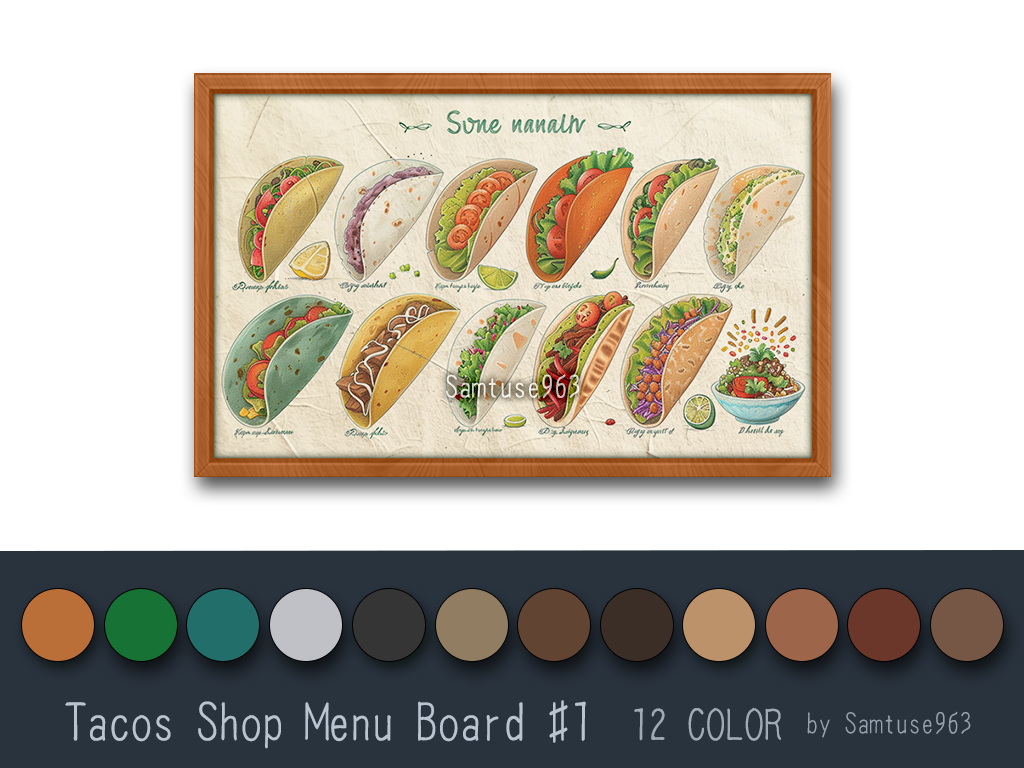 Tacos Shop Menu Board #1 Samtuse963 - The Sims 4 Build / Buy - CurseForge
