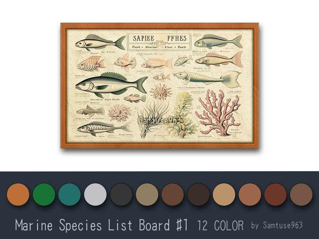 Marine Species List Board #1 Samtuse963 - The Sims 4 Build / Buy ...