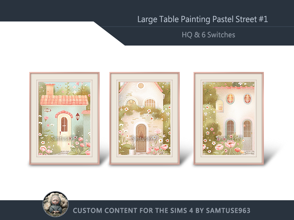 HQ Large Table Painting Pastel Street #1 Samtuse963 - The Sims 4 Build / Buy - CurseForge