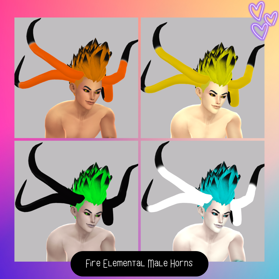 [JBTN] Fire Elemental Male Horns - Gallery - The Sims 4 Create a Sim ...