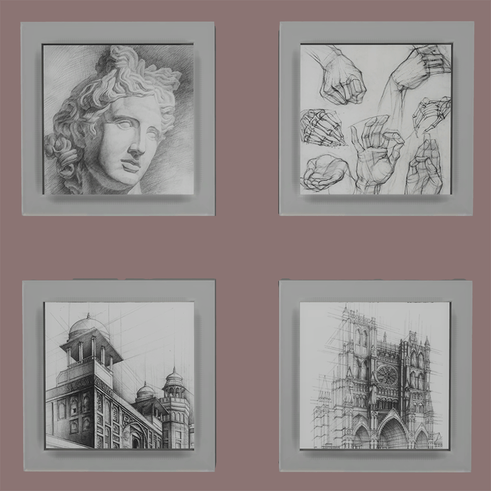 Academic Pencil Drawing Wall Art N1 - Gallery - The Sims 4 Build / Buy ...