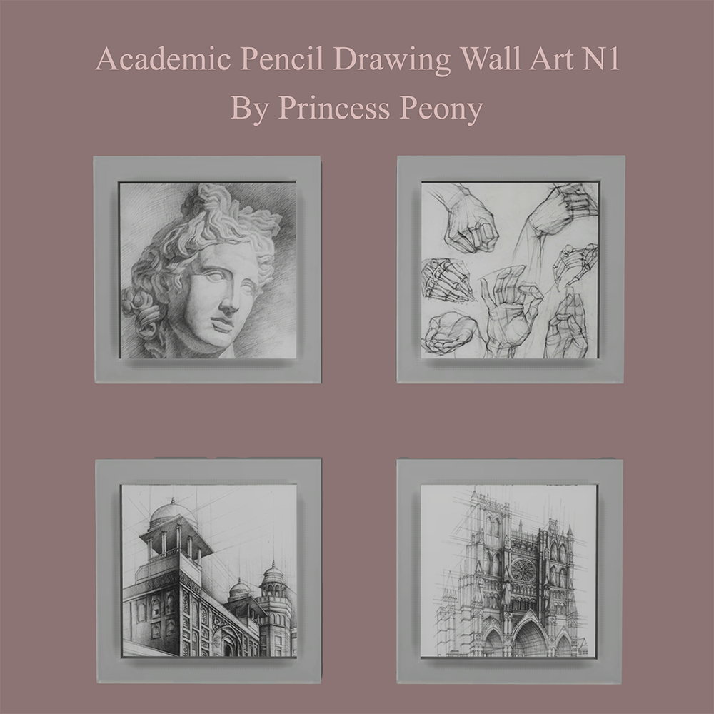 Academic Pencil Drawing Wall Art N1 - The Sims 4 Build / Buy - CurseForge