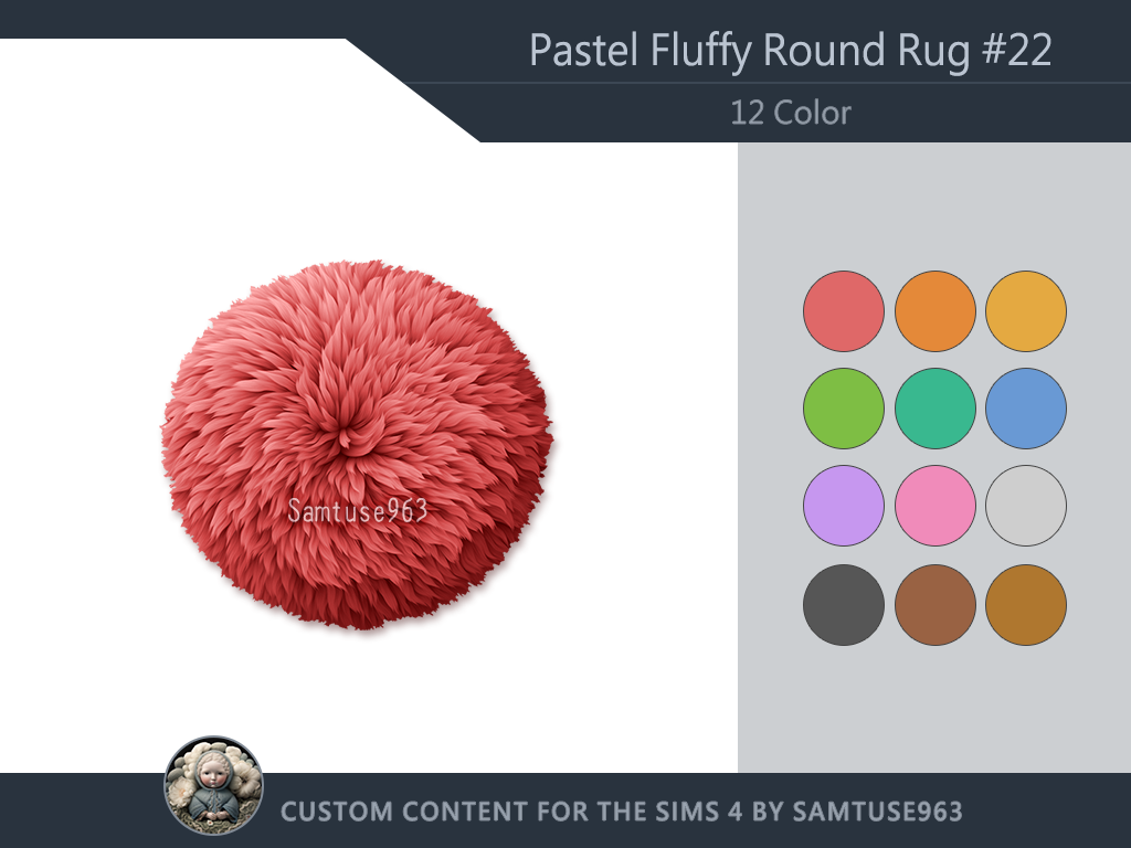 Pastel Fluffy Round Dance Rug #22 Samtuse963 - The Sims 4 Build / Buy ...