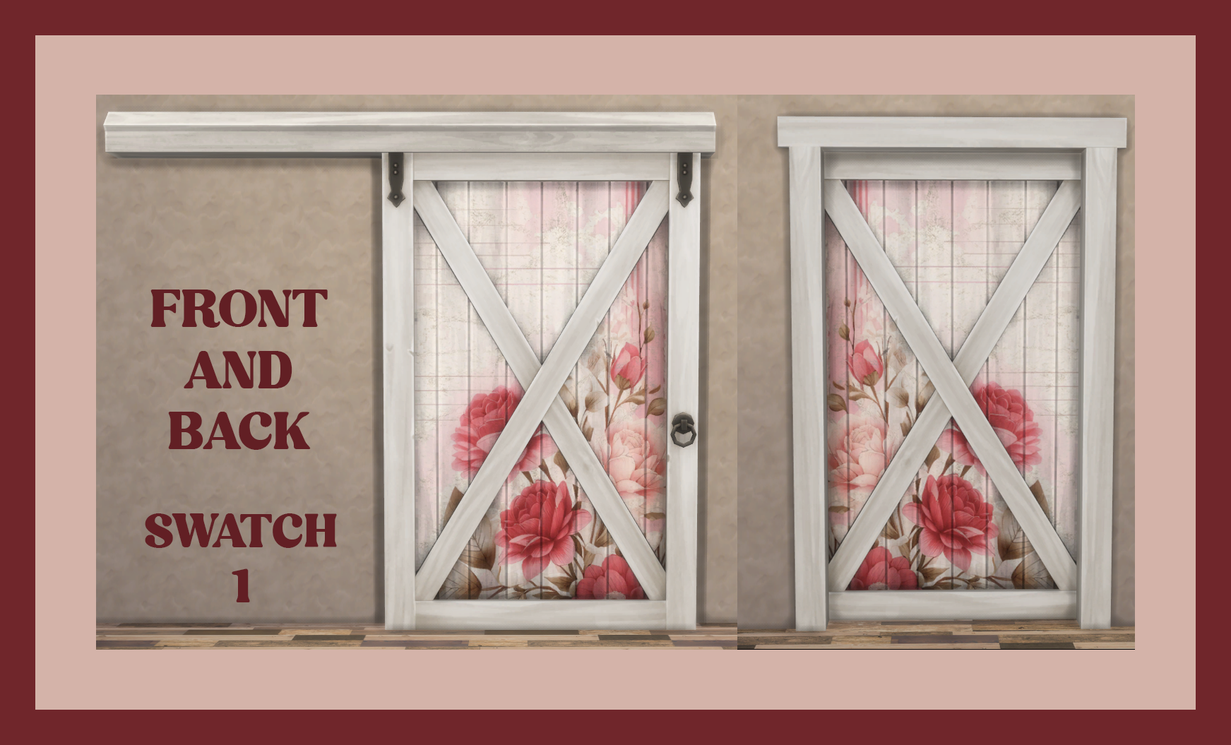Sliding Barn Door - Floral Recolours - Gallery - The Sims 4 Build / Buy ...