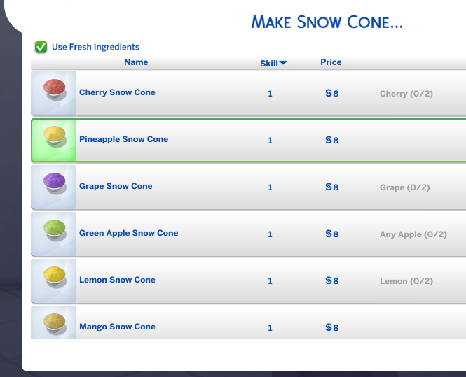 Snow Cone Maker - Gallery - The Sims 4 Mods - CurseForge