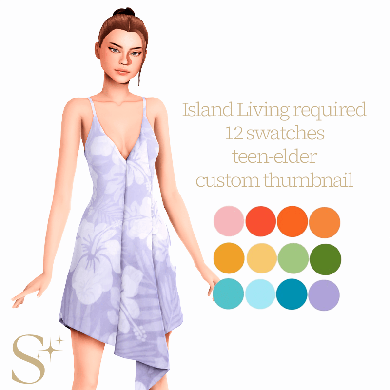 Summer Swimwear Dress - Floral - The Sims 4 Create a Sim - CurseForge