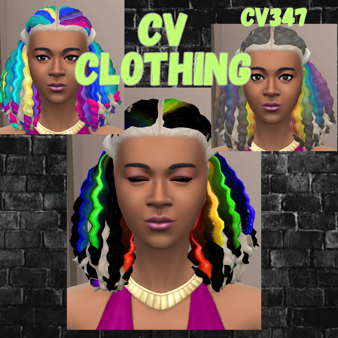 clothing cv347 recolor rainbow hair ( base game compatible ) - Gallery ...