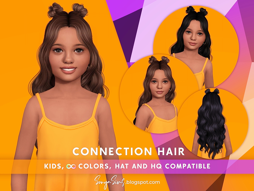 SONYASIMS - CONNECTION HAIR KIDS - The Sims 4 Create a Sim - CurseForge