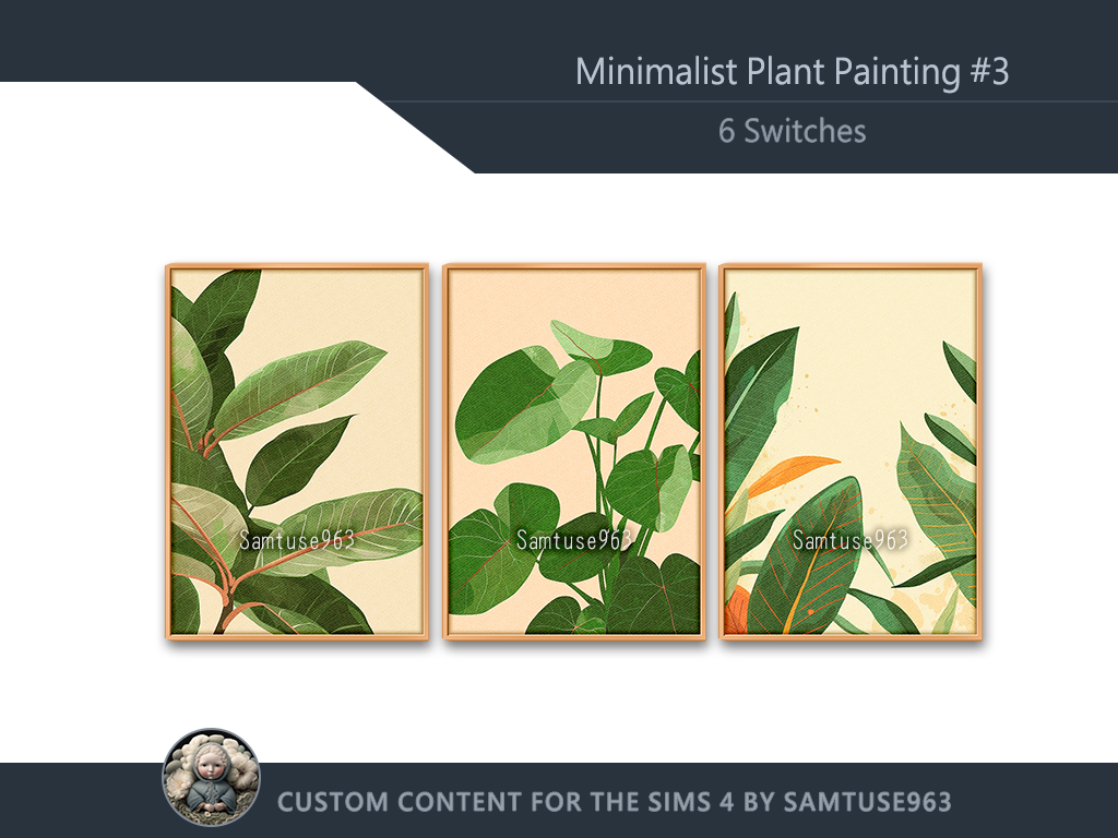 Minimalist Plant Painting #3 Sellable Extra A Samtuse963 - The Sims 4 Build / Buy - CurseForge