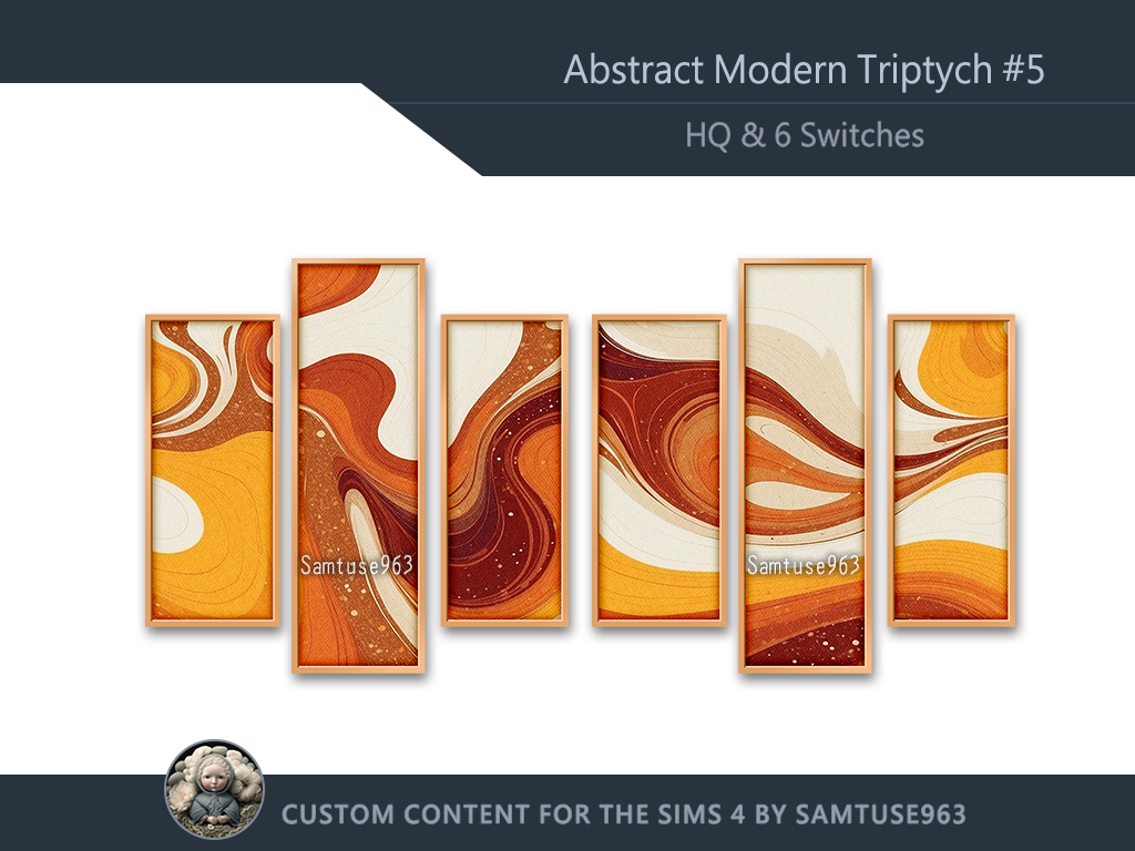 HQ Abstract Modern Triptych #5 Sellable Extra B Samtuse963 - The Sims 4 Build / Buy - CurseForge
