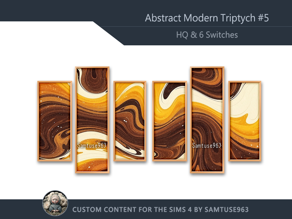 HQ Abstract Modern Triptych #5 Sellable Extra B Samtuse963 - The Sims 4 Build / Buy - CurseForge
