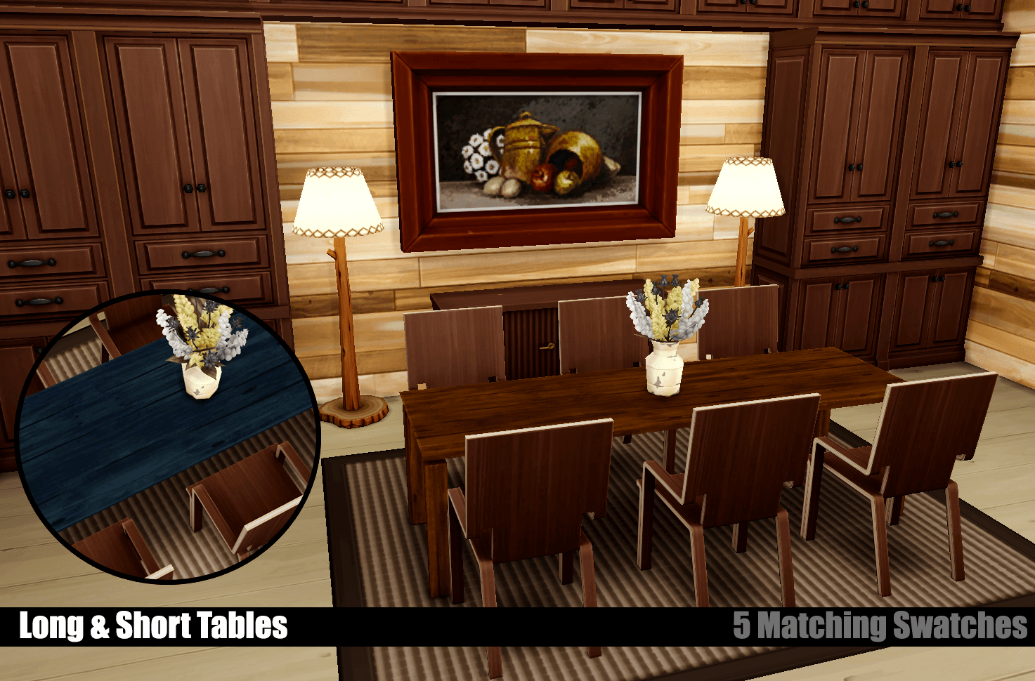 Simple Rustic Wooden Dining Tables Set - [ Base Game ] - Gallery - The ...