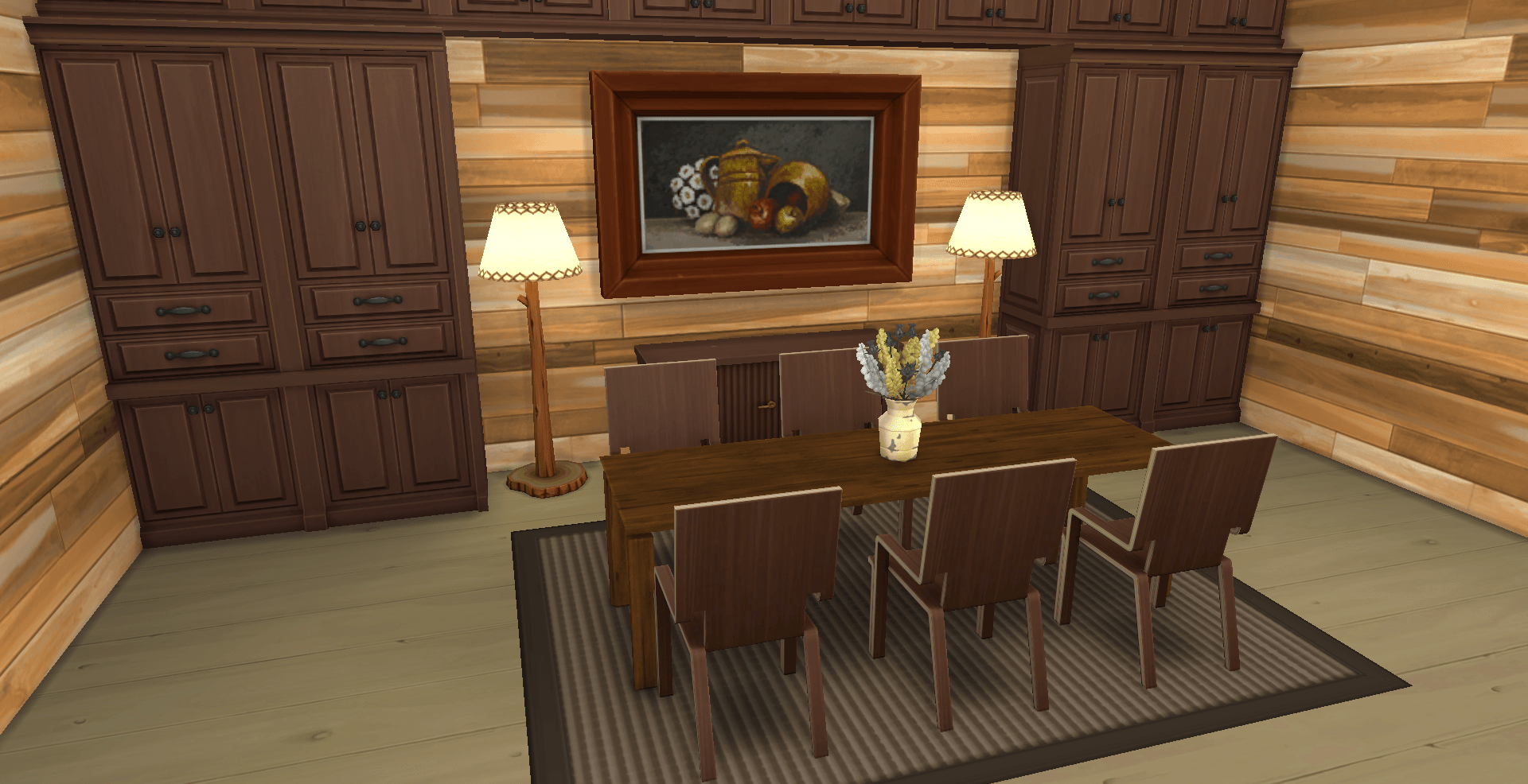 Simple Rustic Wooden Dining Tables Set - [ Base Game ] - Gallery - The ...