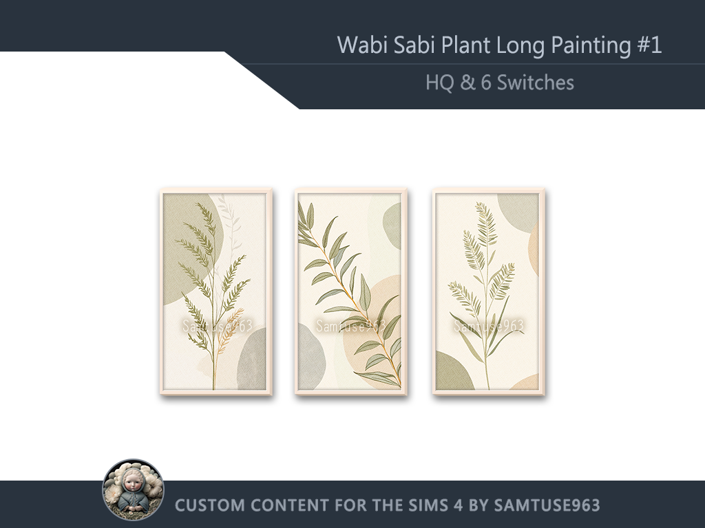HQ Wabi Sabi Plant Long Painting #1 Sellable Extra D Samtuse963 - The Sims 4 Build / Buy ...