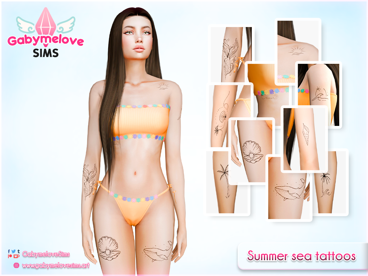 Summer sea tattoos [HQ compatible] - The Sims 4 Create a Sim - CurseForge