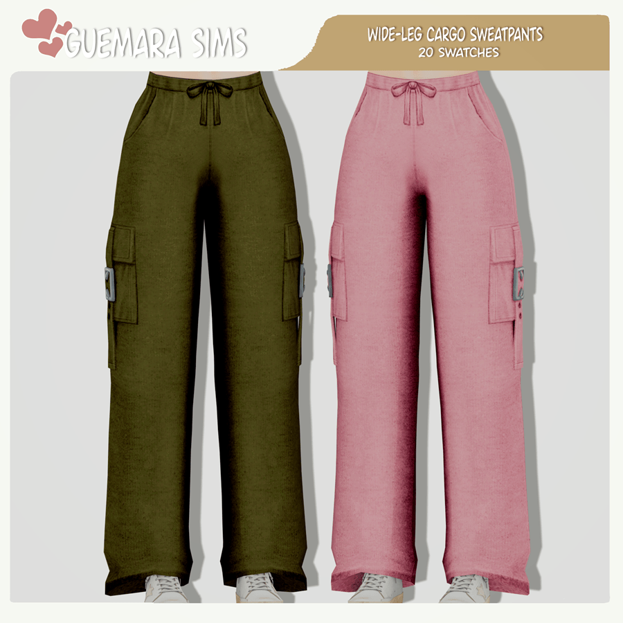 Wide-Leg Cargo Sweatpants - Gallery - The Sims 4 Create a Sim - CurseForge