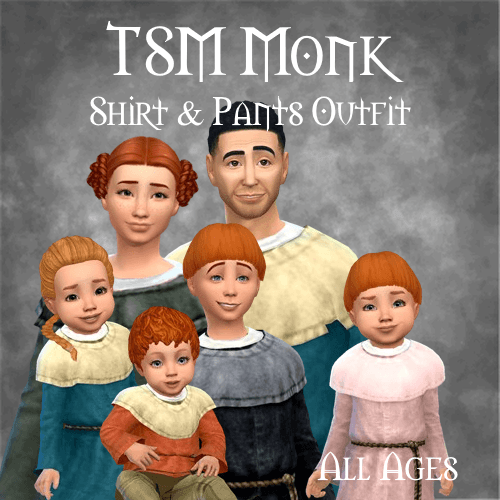 TSM Medieval Monk Outfit with Pants for All Ages - Gallery - The Sims 4 ...