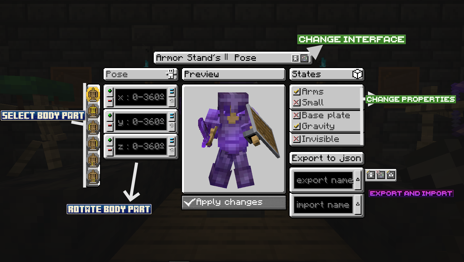 Armor Stand's Custom Poses - Gallery - Minecraft Mods - CurseForge