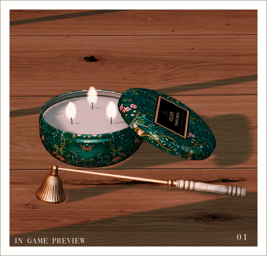 Temple Moss Candle and Gold Brass Candle Snuffer - The Sims 4 Build ...