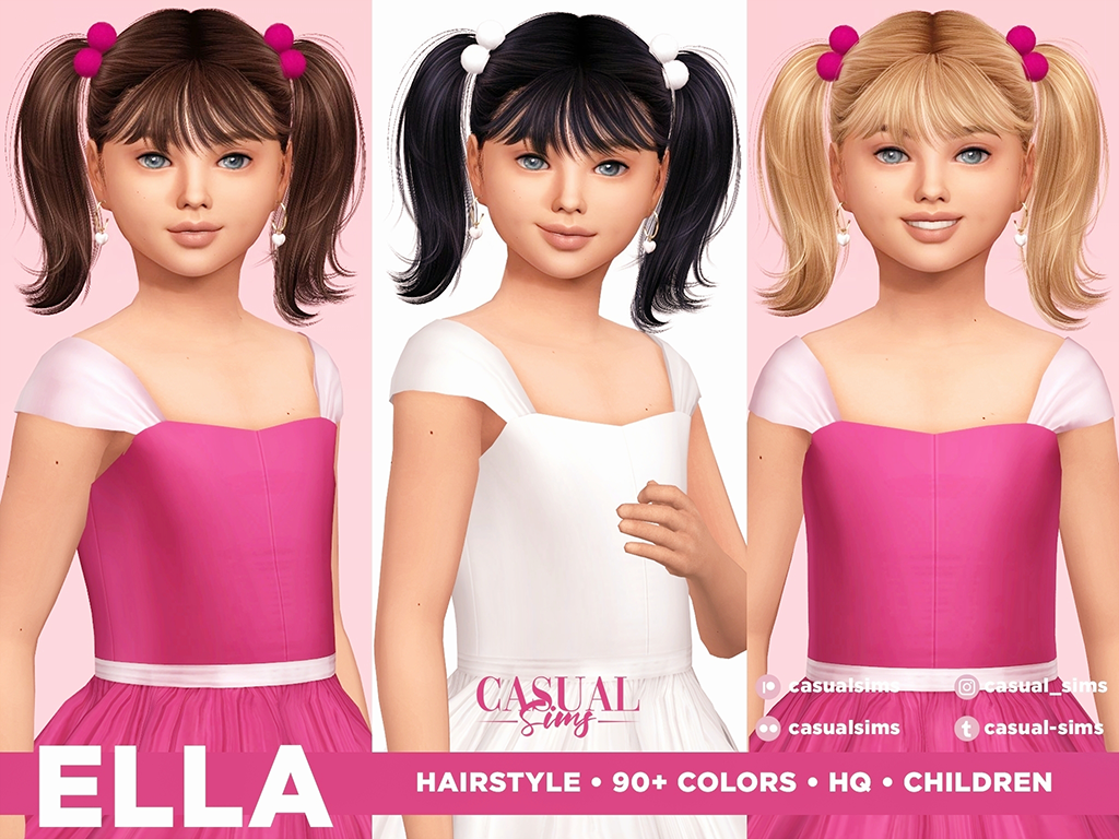 CasualSims - Ella Hairstyle Children - The Sims 4 Create a Sim - CurseForge