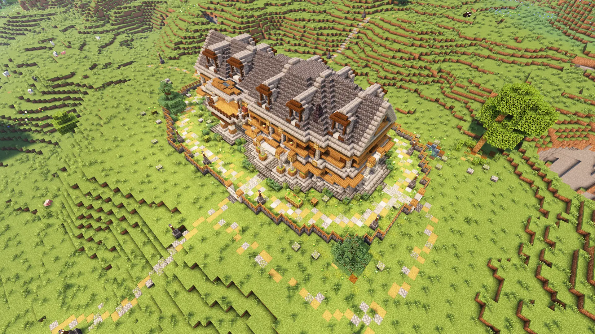 Large Wooden Spruce House With Balcony - Minecraft Worlds - CurseForge