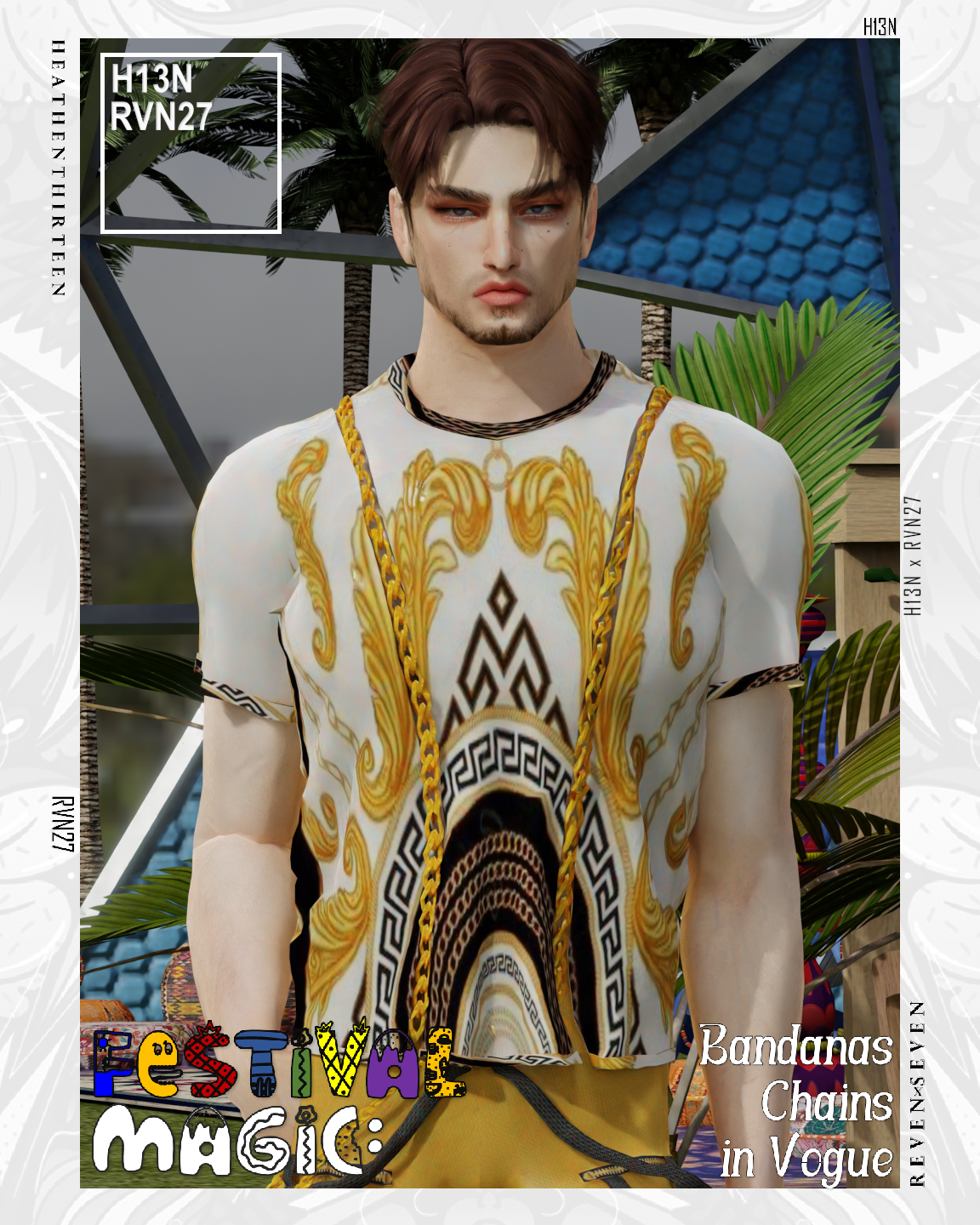 Loose Fit Hollow Cut Chain Link Crewneck Shirt - The Sims 4 Create a ...