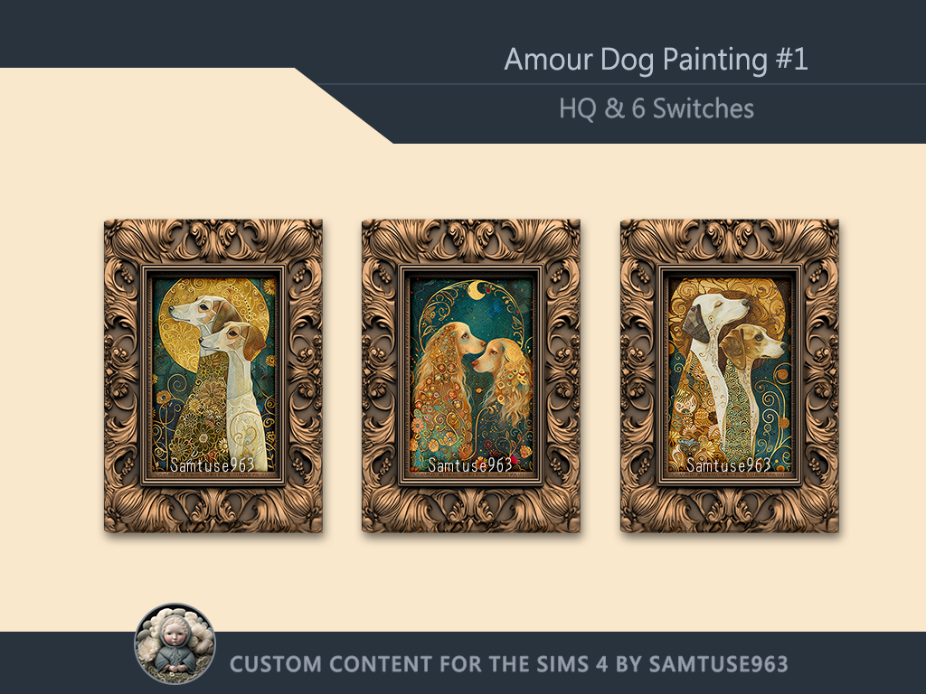 HQ Amour Dog Painting #1 Sellable Samtuse963 - The Sims 4 Build / Buy - CurseForge