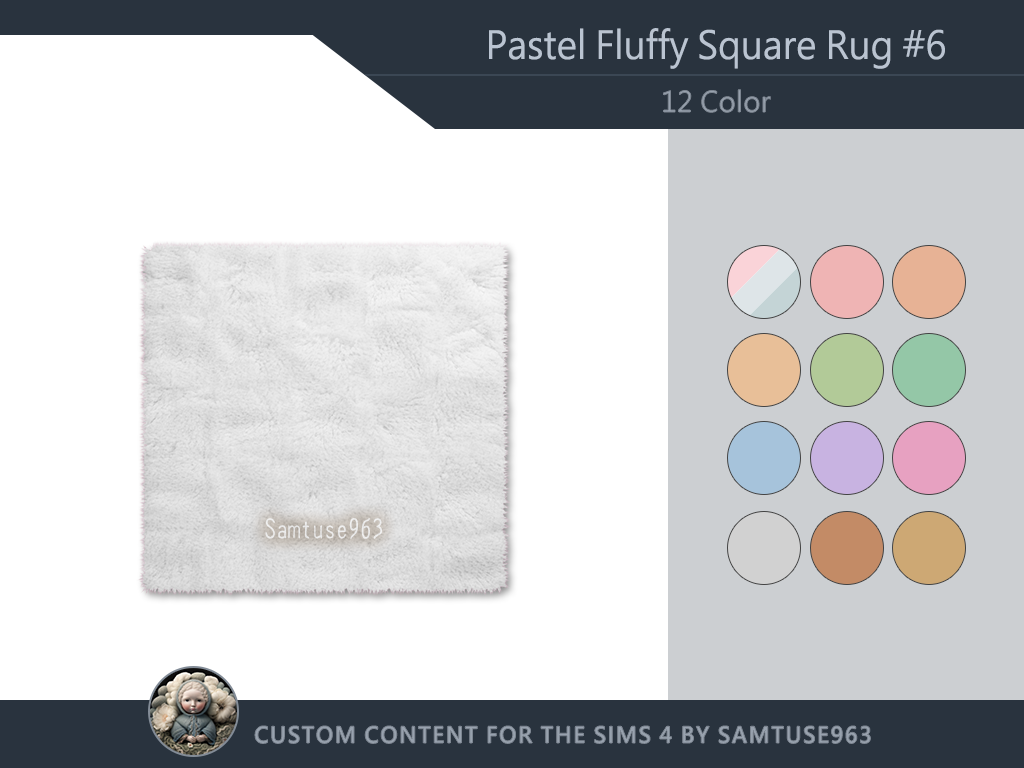 Pastel Fluffy Square Dance Rug #6 Samtuse963 - The Sims 4 Build / Buy ...