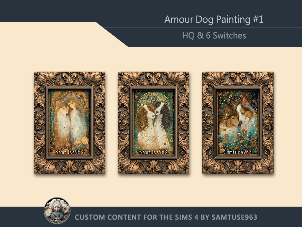 HQ Amour Dog Painting #1 Sellable Samtuse963 - Gallery - The Sims 4 Build / Buy - CurseForge