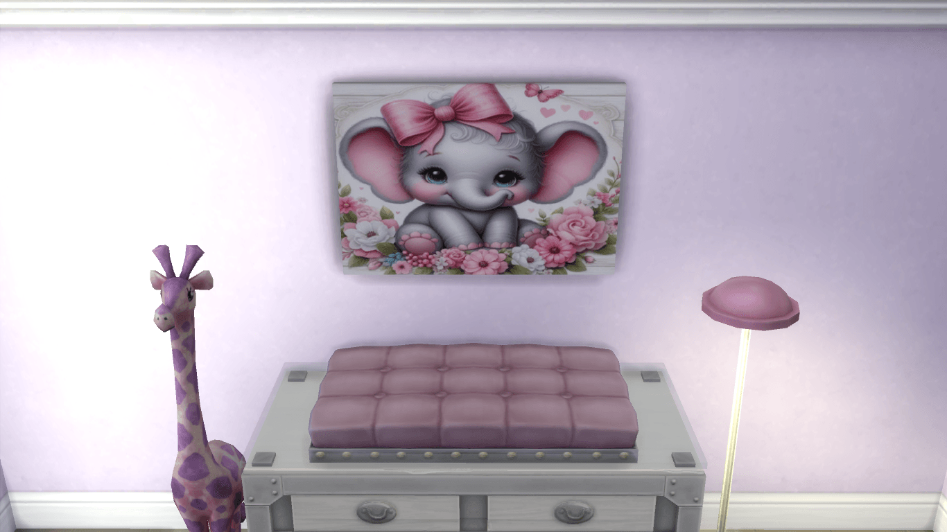 Cute Elephant Baby Wall Art - The Sims 4 Build / Buy - CurseForge