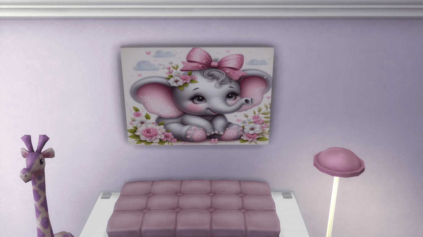 Cute Elephant Baby Wall Art - The Sims 4 Build / Buy - CurseForge