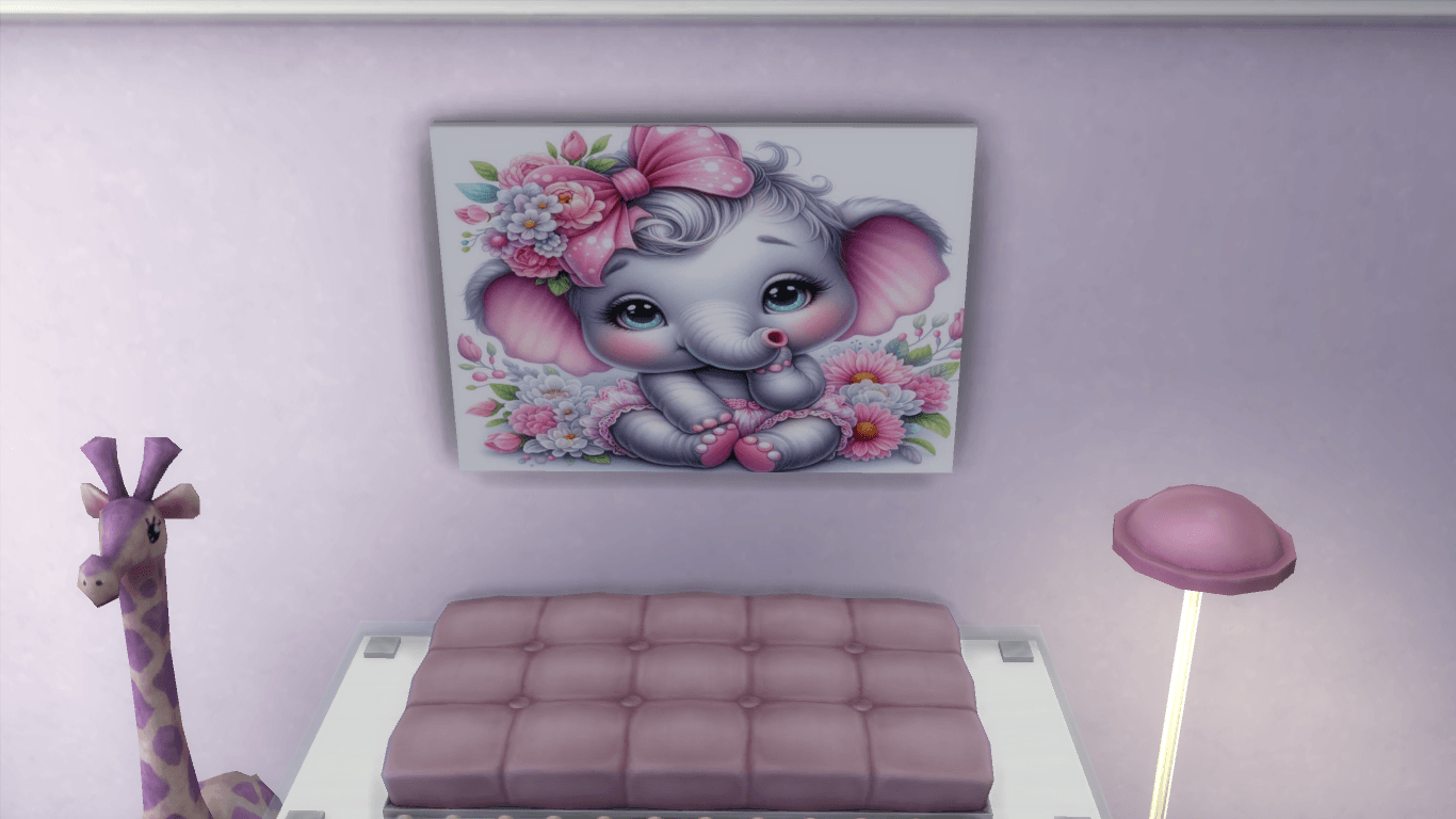 Cute Elephant Baby Wall Art - The Sims 4 Build / Buy - CurseForge