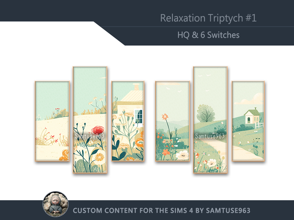 HQ Relaxation Triptych #1 Sellable Extra B Samtuse963 - Gallery - The Sims 4 Build / Buy ...