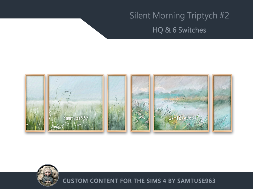 HQ Silent Morning Triptych #2 Sellable Extra E Samtuse963 - The Sims 4 Build / Buy - CurseForge