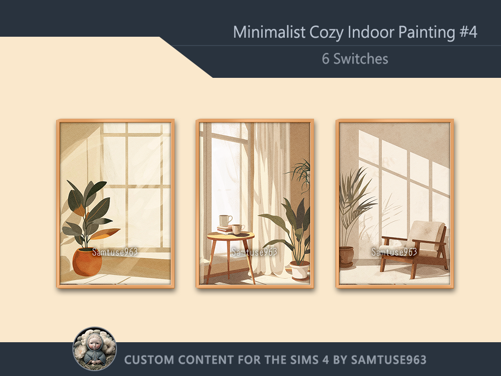 Minimalist Cozy Indoor Painting #4 Sellable Extra A Samtuse963 - The Sims 4 Build / Buy - CurseForge