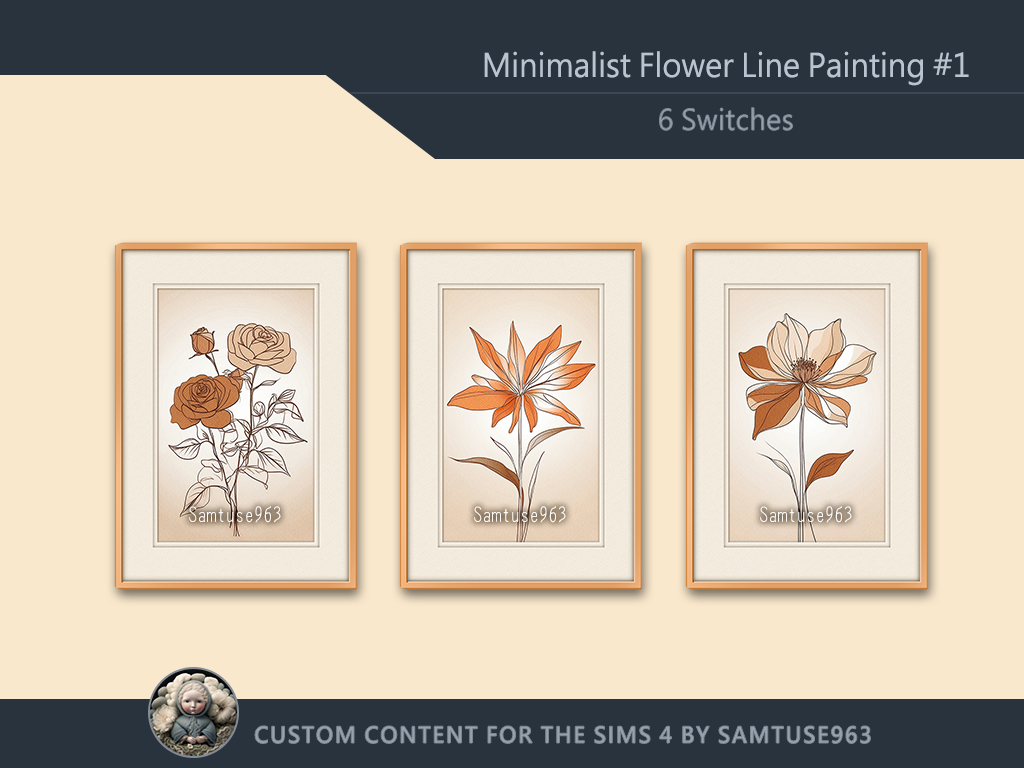 Minimalist Flower Line Painting #1 Sellable Extra A Samtuse963 ...