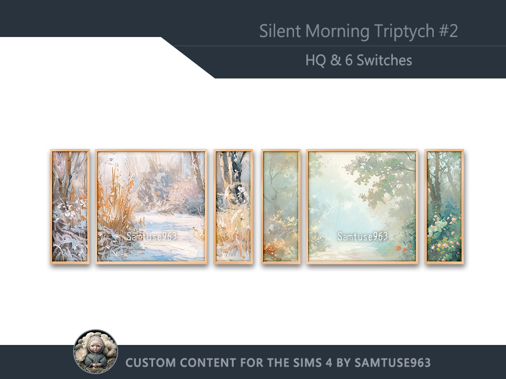 HQ Silent Morning Triptych #2 Sellable Extra E Samtuse963 - The Sims 4 Build / Buy - CurseForge