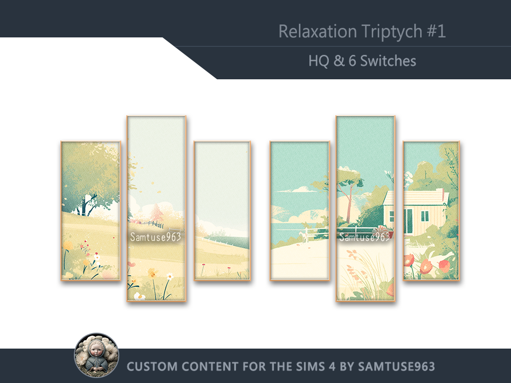 HQ Relaxation Triptych #1 Sellable Extra B Samtuse963 - Gallery - The Sims 4 Build / Buy ...