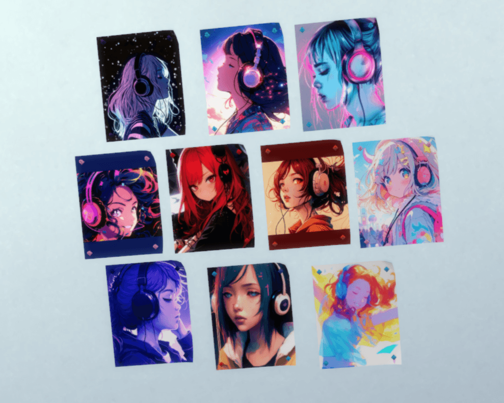 Poster-Girls with headphones 02-anime style - The Sims 4 Build / Buy ...