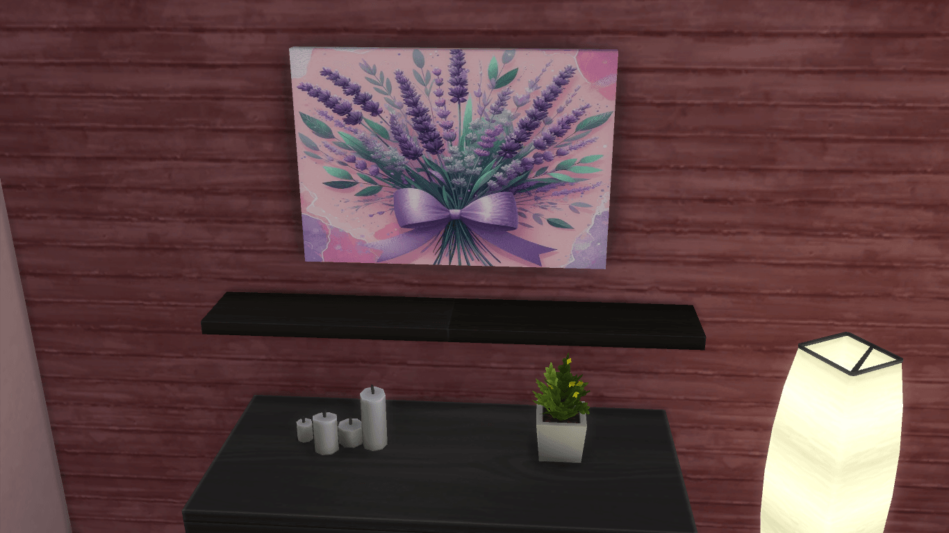 Lavendar Bouquet Canvas Wall Art - The Sims 4 Build / Buy - CurseForge