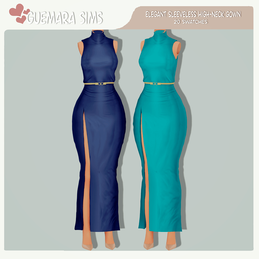Elegant Sleeveless High-Neck Gown - Gallery - The Sims 4 Create a Sim ...